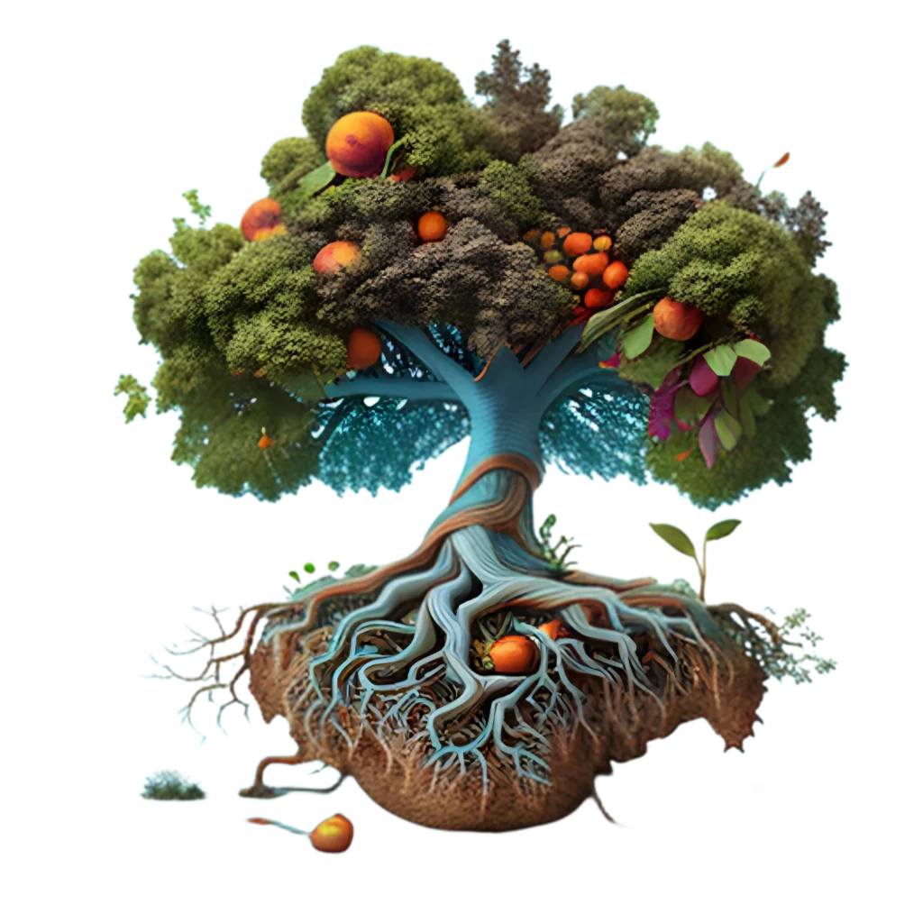 Fruits on tree and roots - PNG Mark: free HQ png images, vactor images ...